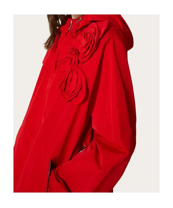 Valentino Garavani Floral-detail Hooded Jacket
