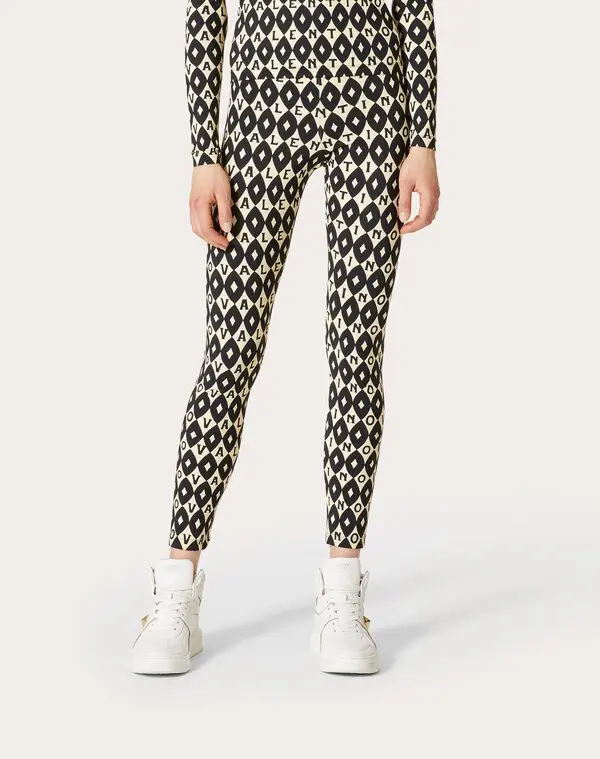 Valentino Garavani Diamond Pattern Logo Leggings