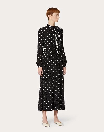 Valentino Garavani Long-sleeve Polka-dot Dress