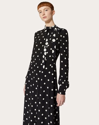 Valentino Garavani Long-sleeve Polka-dot Dress