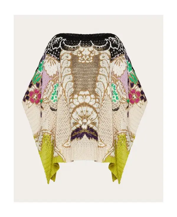 Valentino Garavani Cotton Satyr Leather Wool Embroidery Sweater