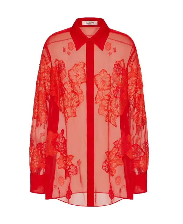 Valentino Garavani Long-sleeve Lace Shirt