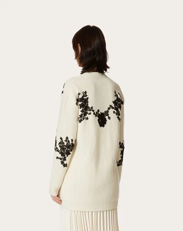 Valentino Garavani Oversized Lace Inserts Cardigan
