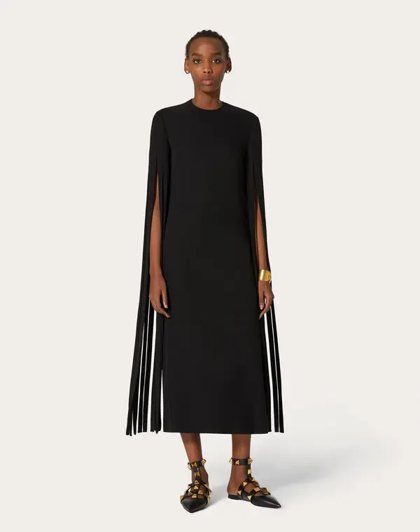 Valentino Garavani Fringed Cold-shoulder Maxi Dress