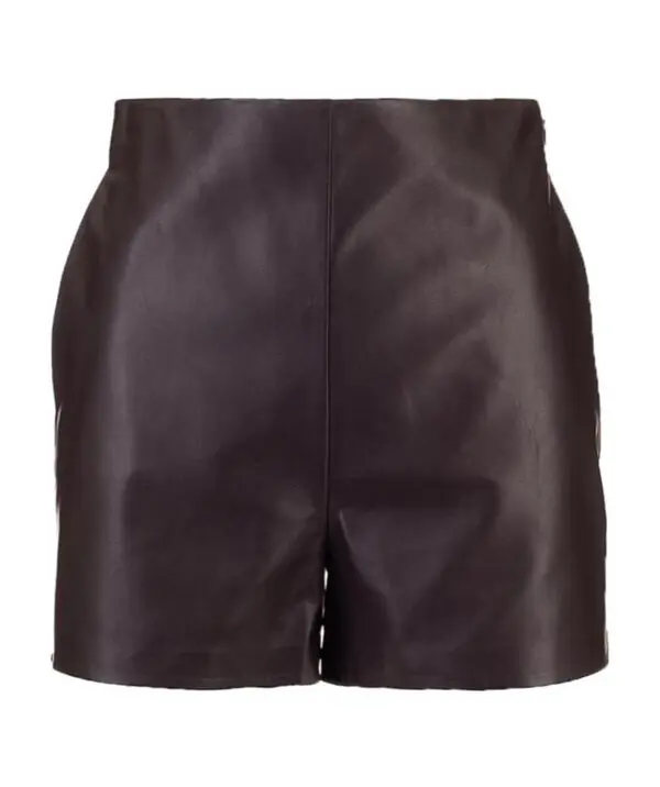 Valentino Garavani High-waisted Leather Shorts