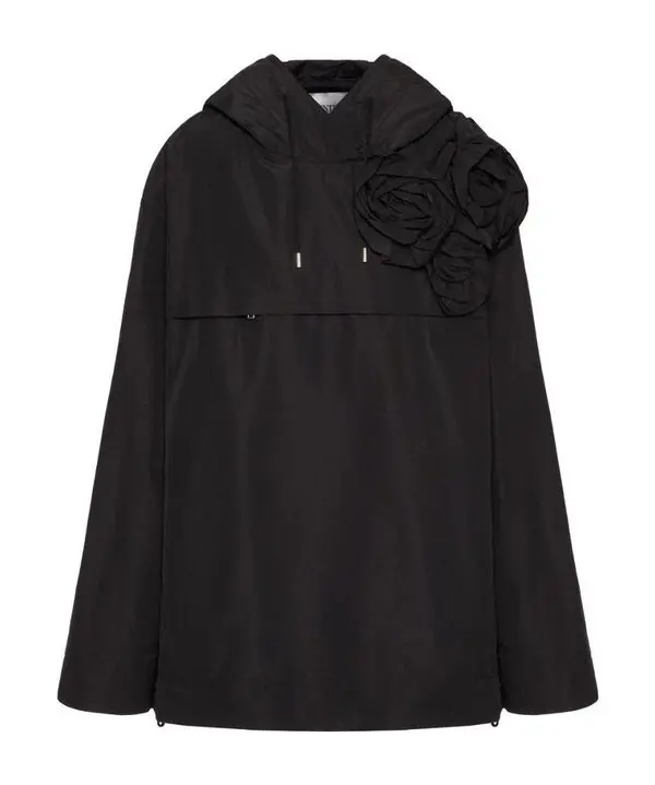 Valentino Garavani Floral-appliqué Drawstring Jacket