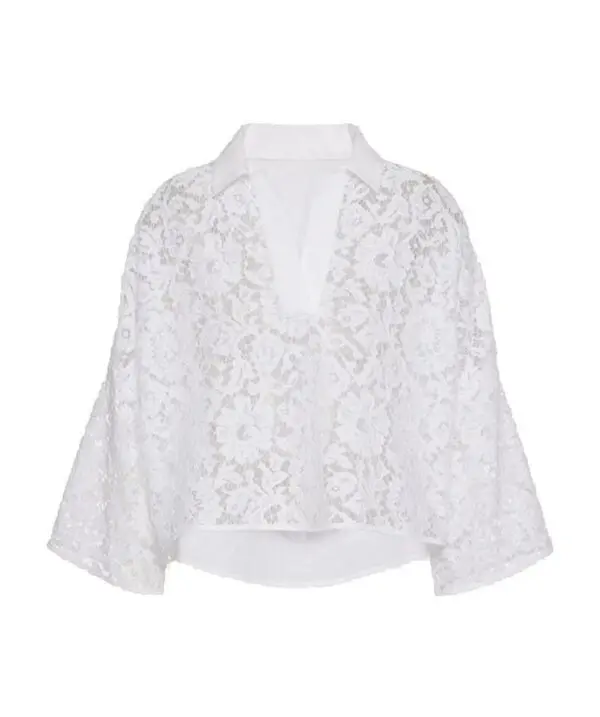 Valentino Garavani Lace Cropped Blouse