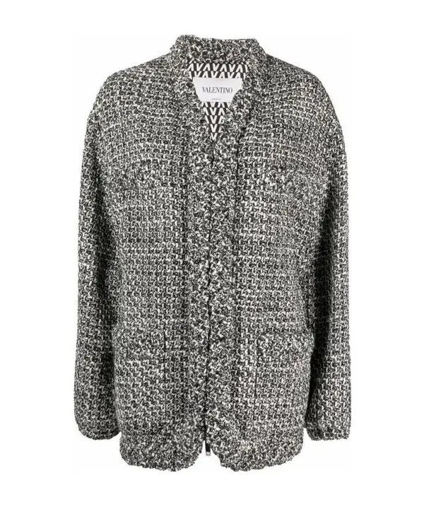 Valentino Garavani Braided-edge Jacket - Gray