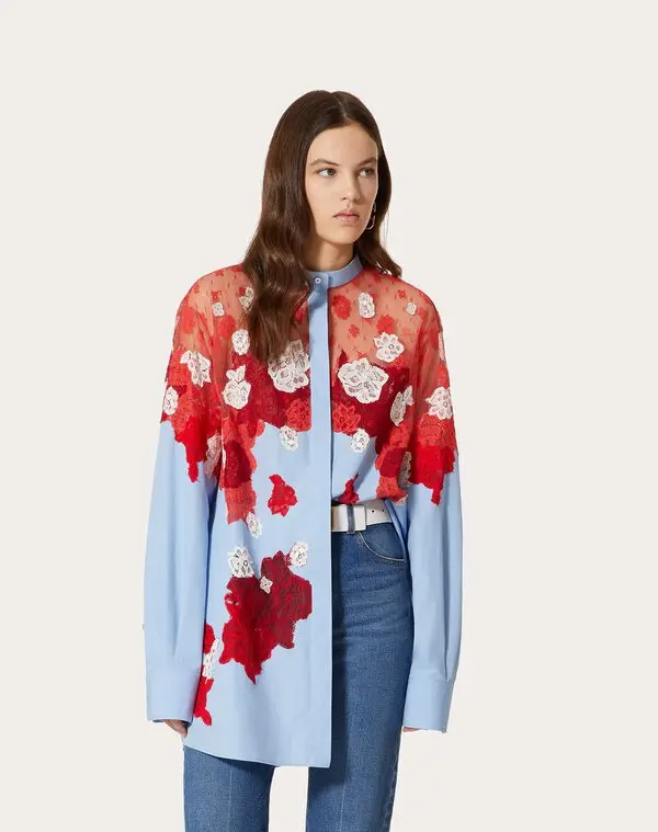 Valentino Garavani Floral-lace Panel Shirt