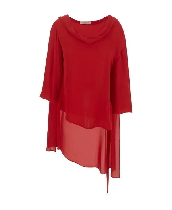 Valentino Garavani Cape-style Scarf-detail Silk Top