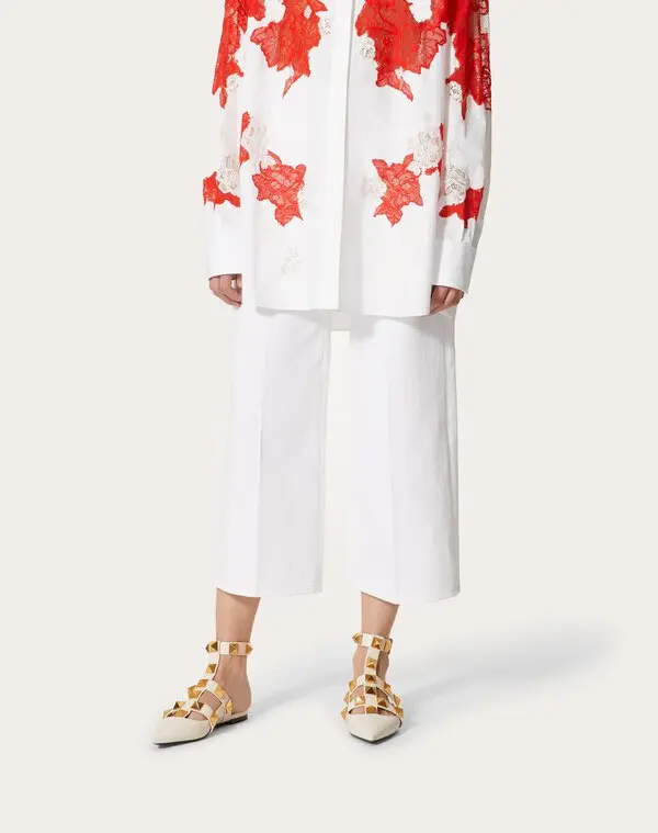 Valentino Garavani Vlogo Wide-legged Jeans With Belt
