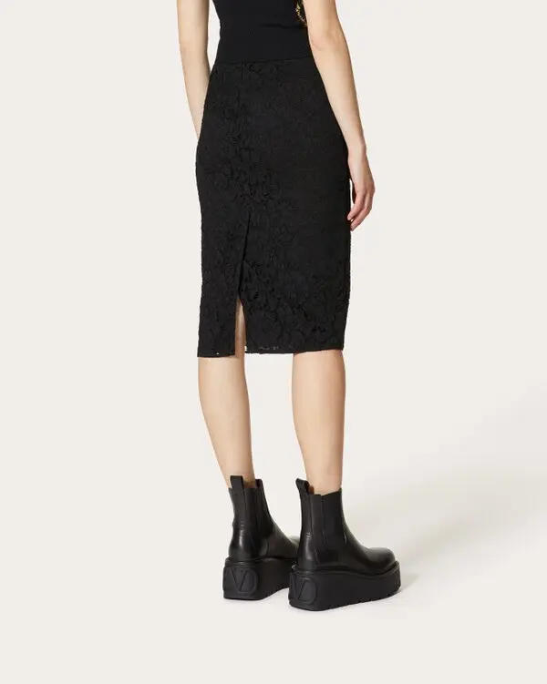 Valentino Garavani Lace-overlay Mid-length Skirt