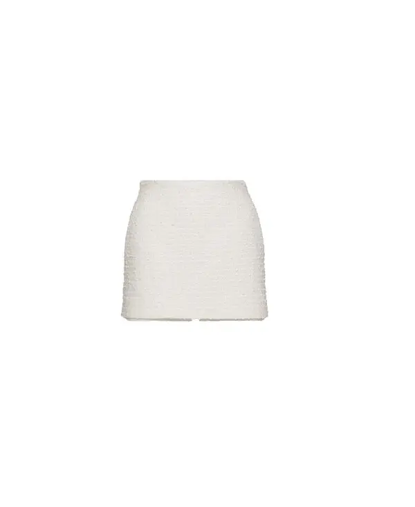 Valentino Garavani Knitted Tweed Mini Skort - White