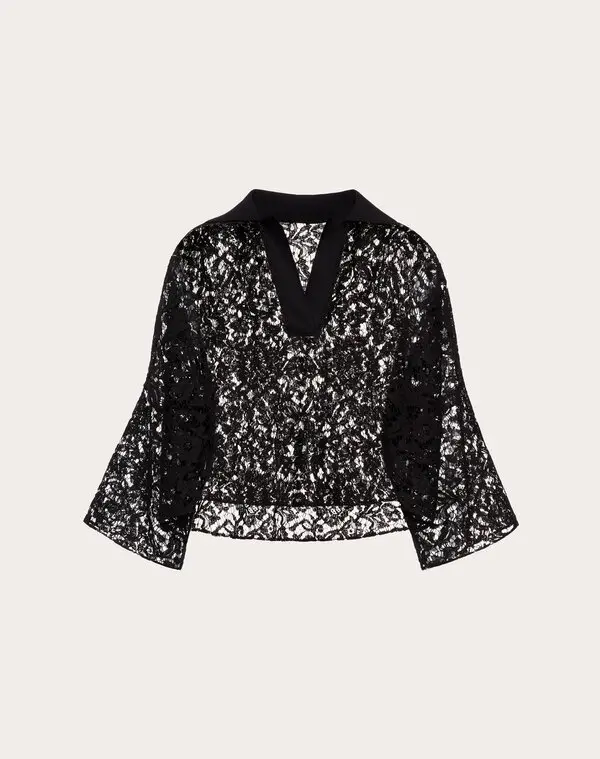 Valentino Garavani Lace Cropped Blouse