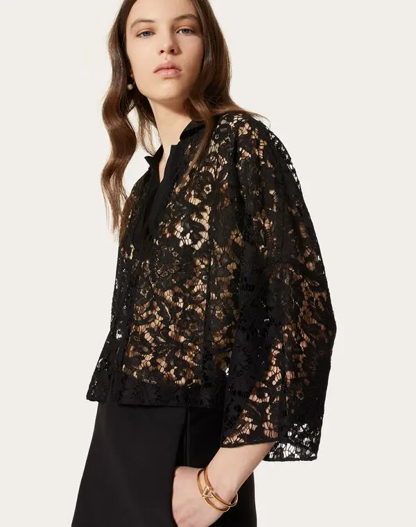 Valentino Garavani Lace Cropped Blouse