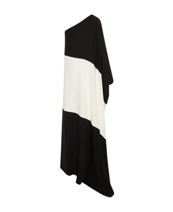 Valentino Garavani Two-tone One-shoulder Gown - Black