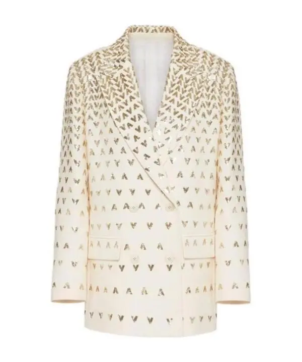 Valentino Garavani Lapel Suit Coat - White