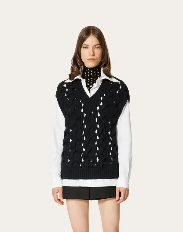 Valentino Garavani Open-knit Wool-blend Vest