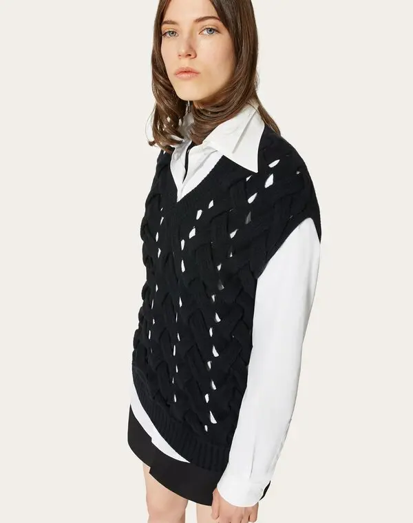 Valentino Garavani Open-knit Wool-blend Vest