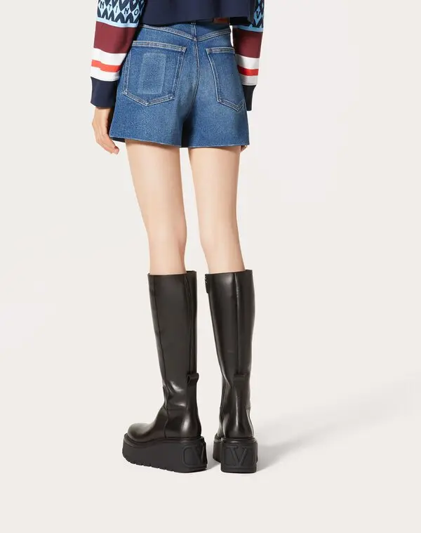 Valentino Garavani High-waisted Denim Shorts
