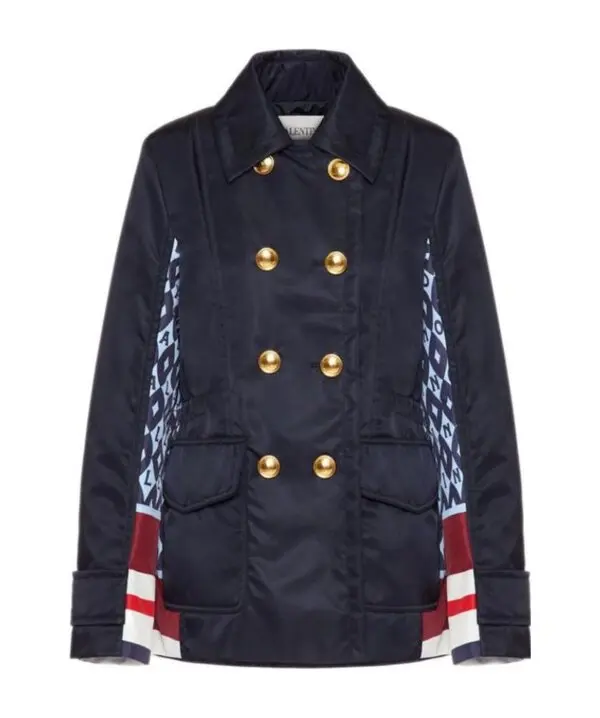 Valentino Garavani Foulard Archive Print Peacoat - Black