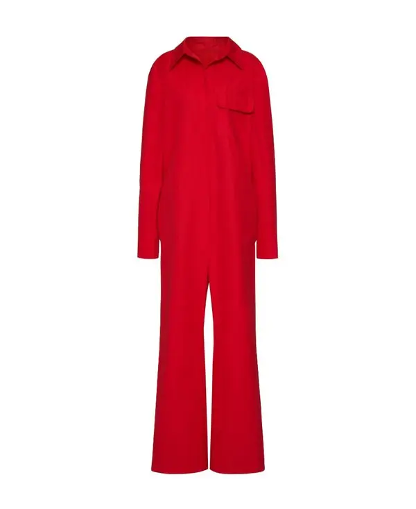 Valentino Garavani Compact Popeline Jumpsuit - Red