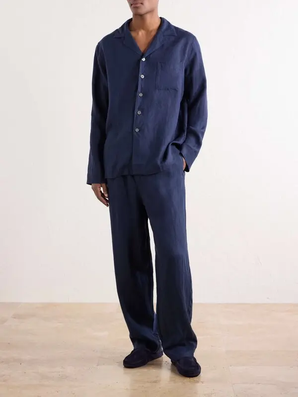 Derek Rose Sicily 1 Linen-canvas Pyjama Set