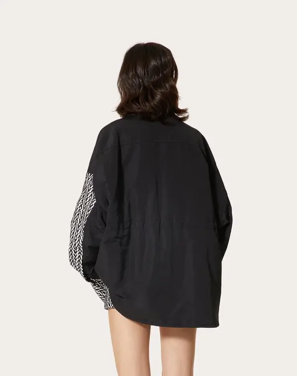 Valentino Garavani Optical Bouclé Drawstring-waist Jacket