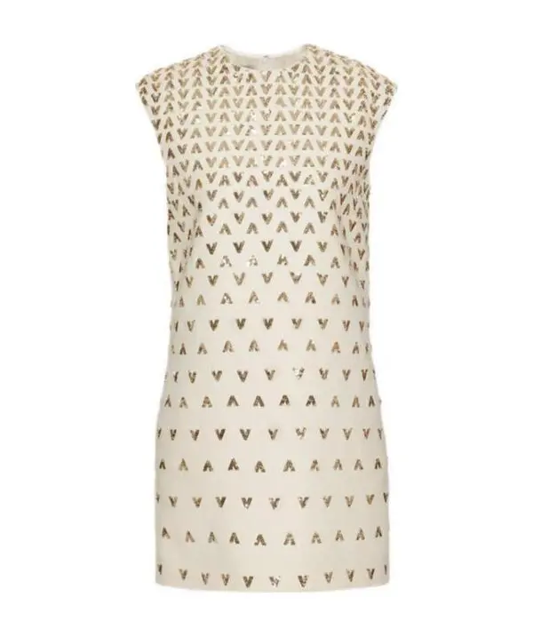 Valentino Garavani Embroidery Embroidered Dress - Nude