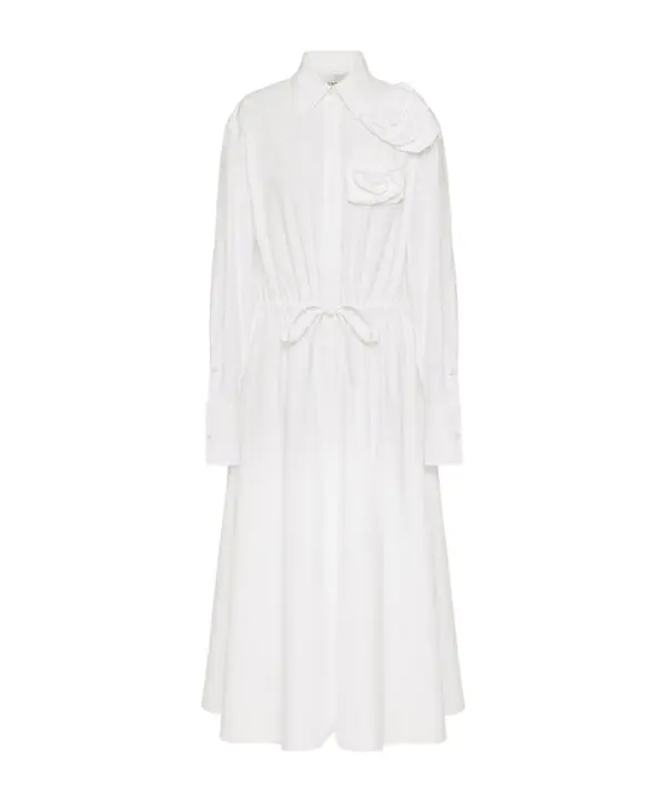 Valentino Garavani Floral Appliqué Shirtdress - White