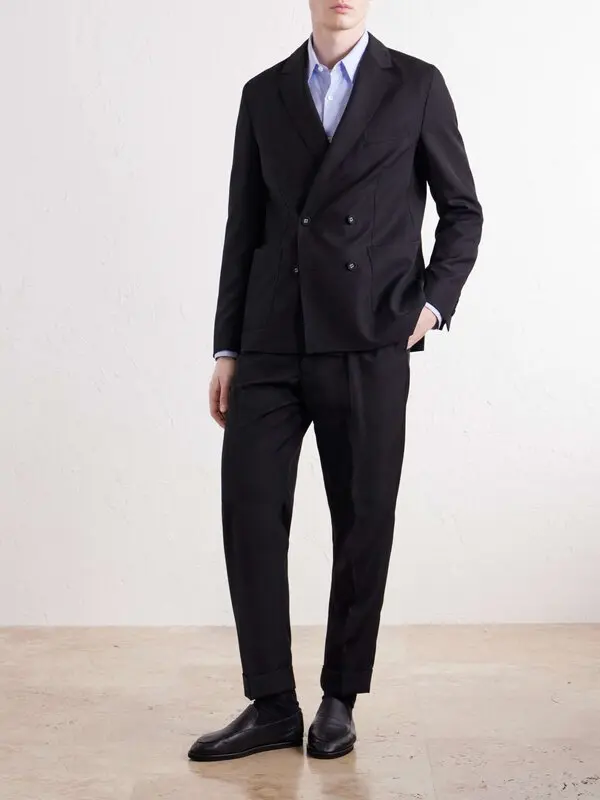 Officine Générale Leon Double-breasted Virgin Wool Suit Jacket