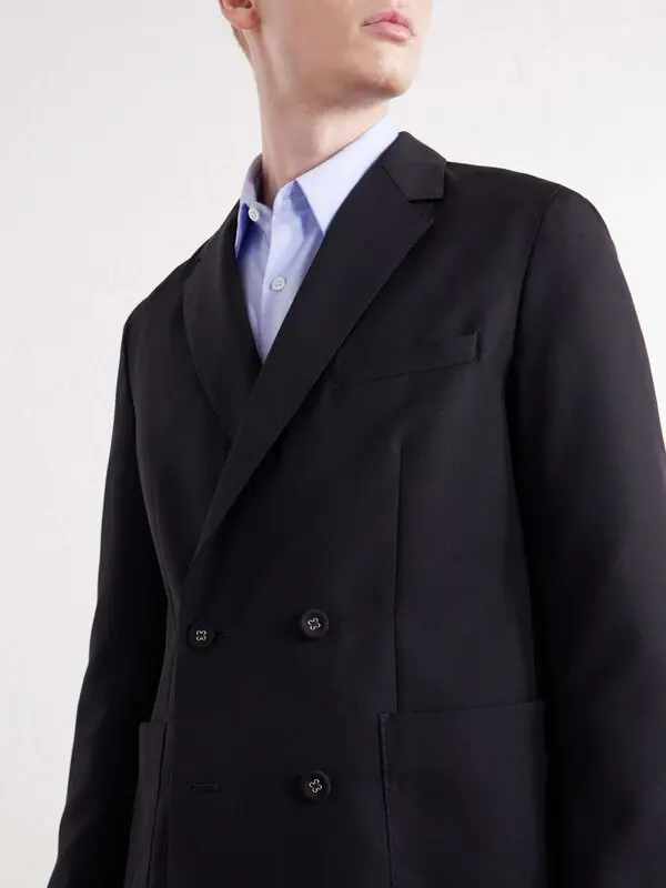 Officine Générale Leon Double-breasted Virgin Wool Suit Jacket
