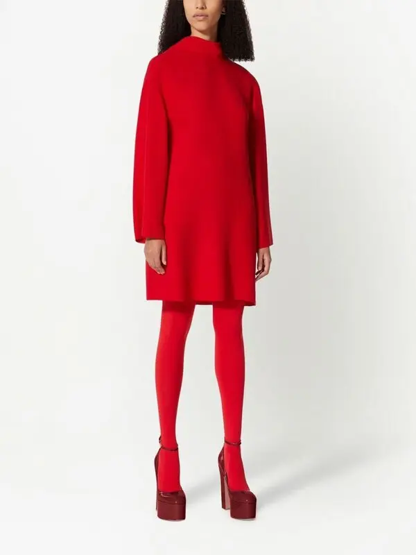 Valentino Garavani High Neck Long-sleeved Dress