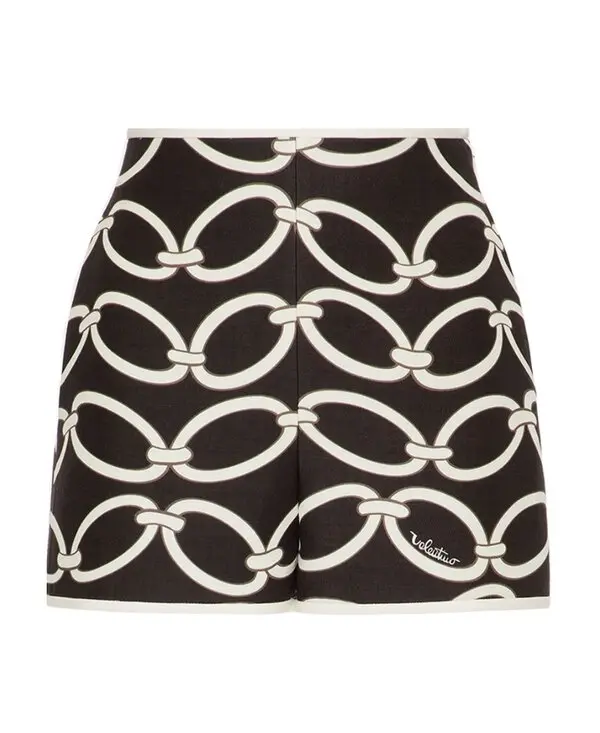 Valentino Garavani Chain-print High-waisted Shorts