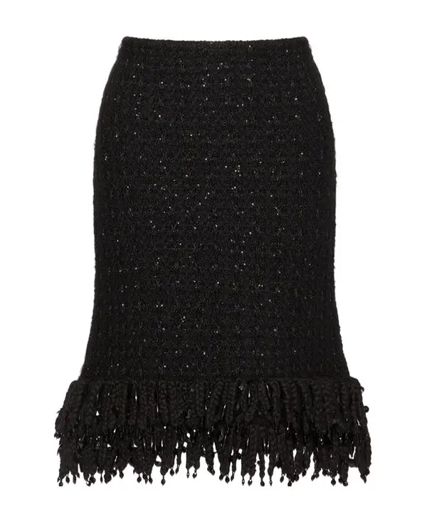 Valentino Garavani Logo Embroidered Skirt - Black