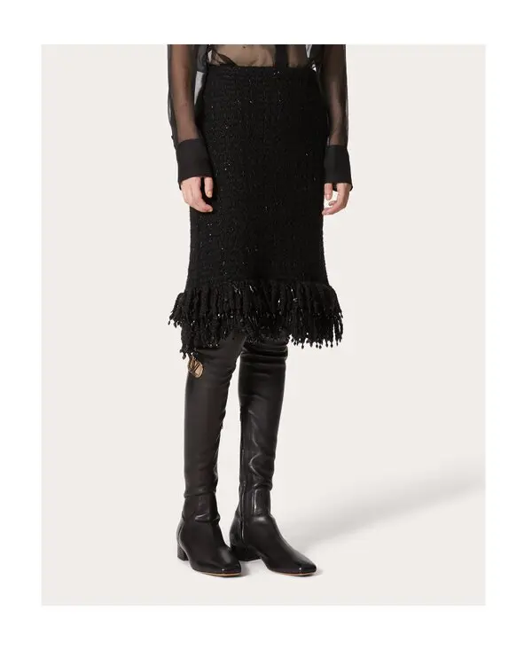 Valentino Garavani Logo Embroidered Skirt
