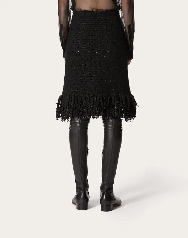 Valentino Garavani Logo Embroidered Skirt