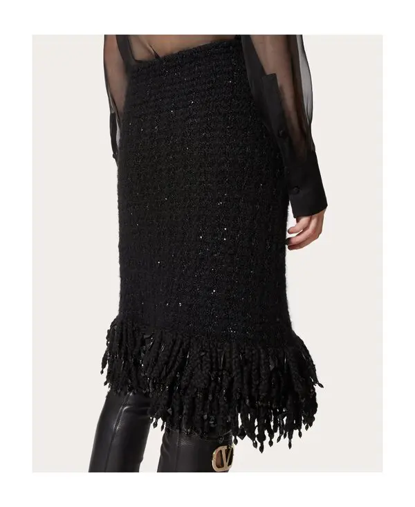 Valentino Garavani Logo Embroidered Skirt