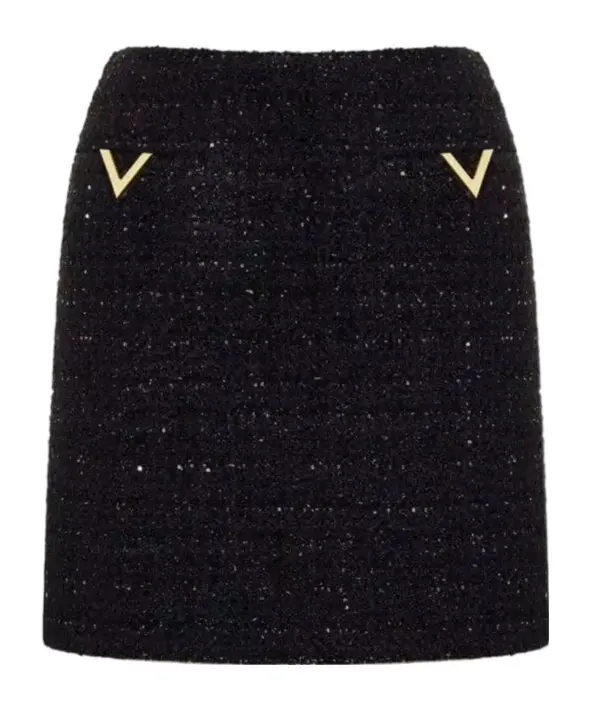 Valentino Garavani Tweed Mini Skirt - Nude