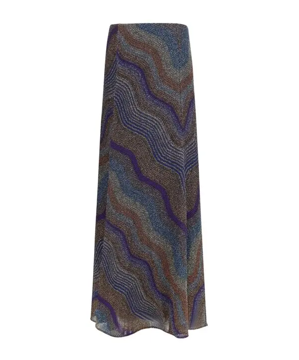 Missoni Sequined Chevron Patterned Long Skirt