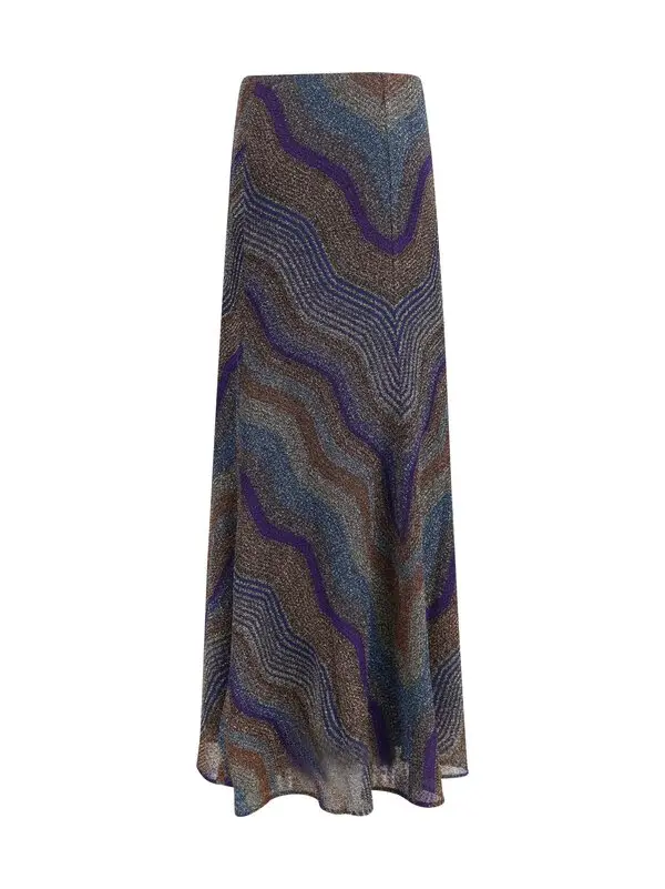 Missoni Sequined Chevron Patterned Long Skirt
