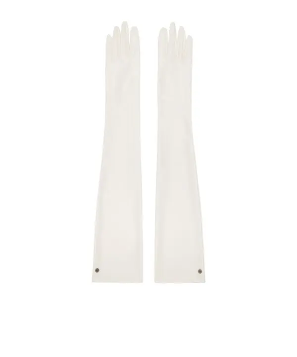 HANDSOME STOCKHOLM Extra-long Satin Gloves - Ivory