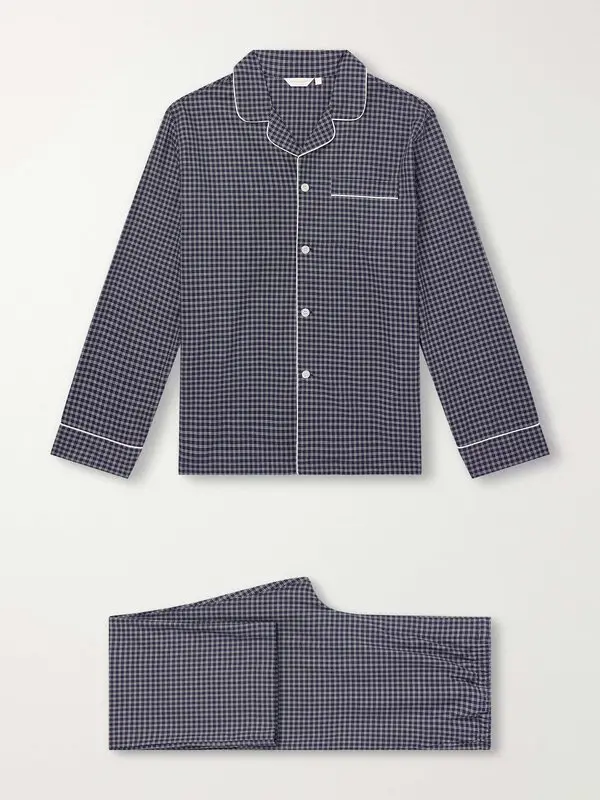 Derek Rose Braemar 32 Checked Cotton-twill Pyjama Set