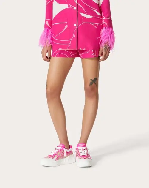 Valentino Garavani Panther Crepe De Chine Shorts