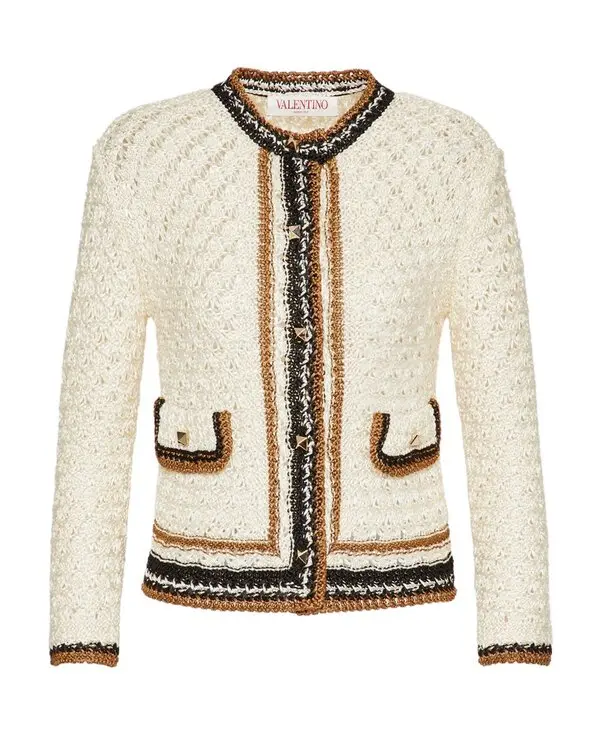 Valentino Garavani Crochet-knit Jacket - White
