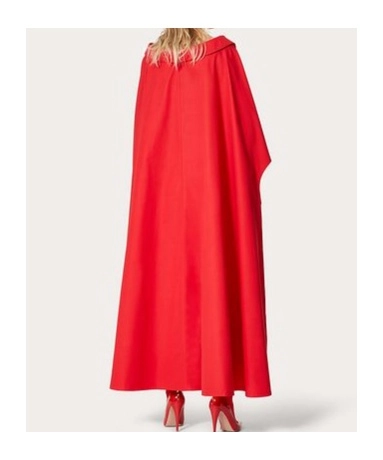 Valentino Garavani Cape-detail Cotton Maxi Dress