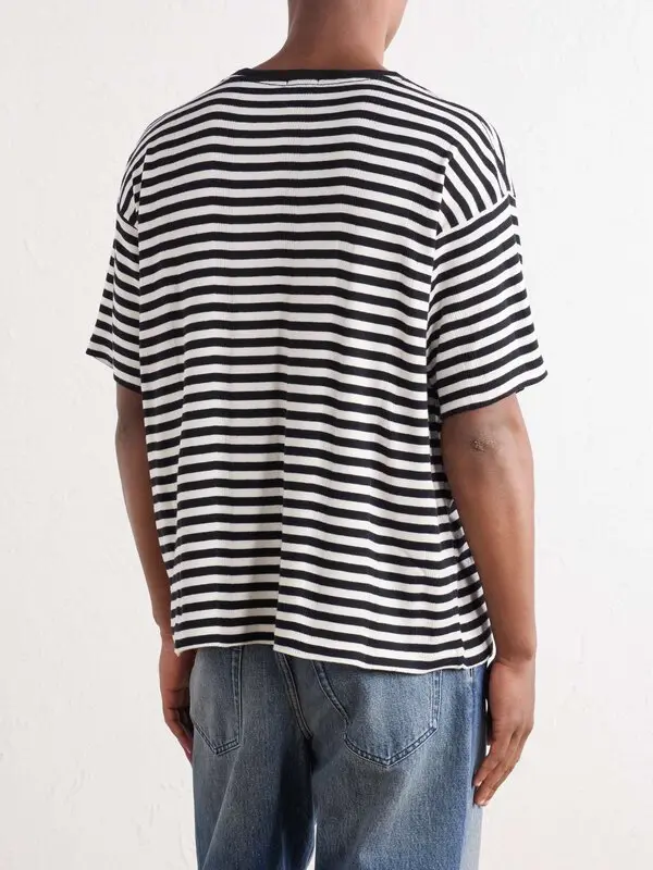 BODE Printed Striped Ribbed Cotton-jersey T-shirt