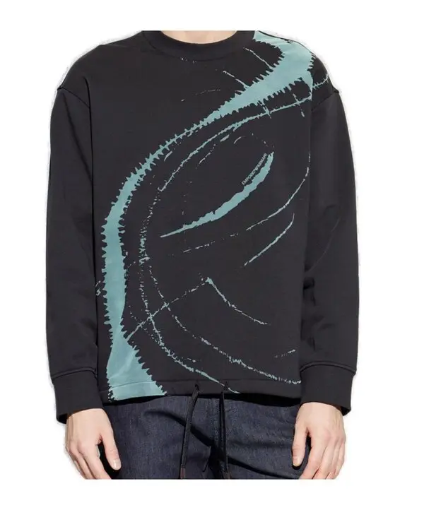 Emporio Armani Abstract Printed Crewneck Sweatshirt