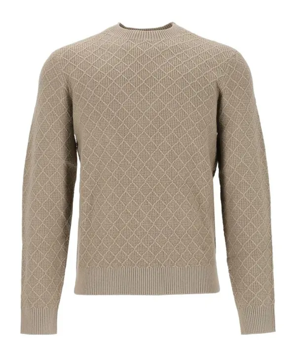 Emporio Armani Textured Crewneck Knitted Sweater