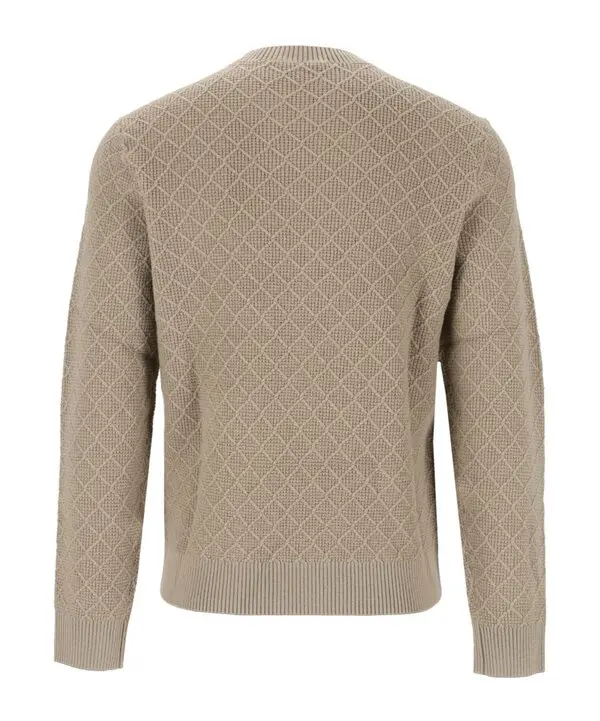 Emporio Armani Textured Crewneck Knitted Sweater